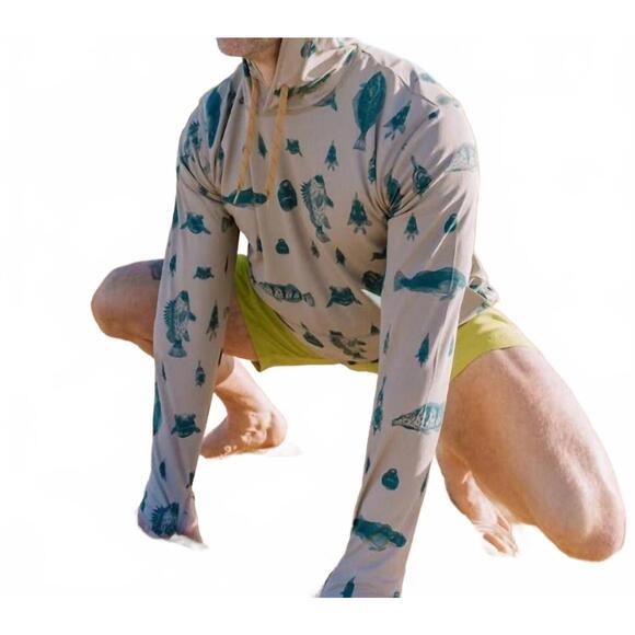 Kavu | Shirts | New Kavu Sol Sun Hoodie In Fish The Line | Poshmark
